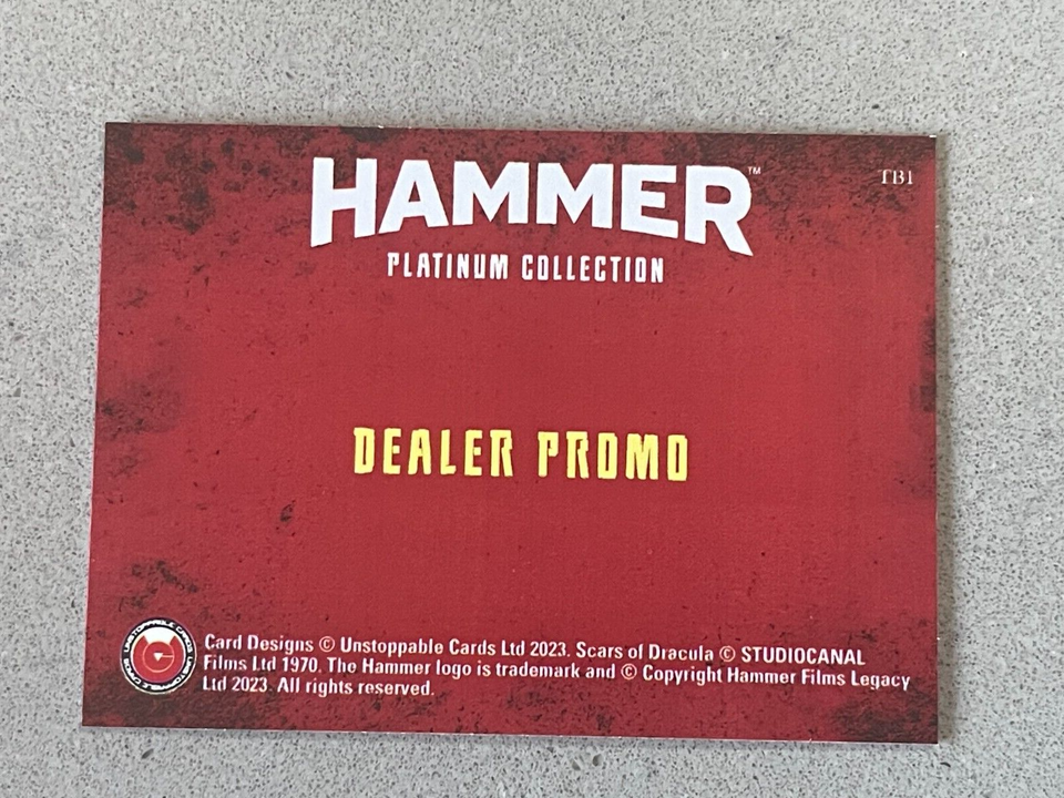 2023 UNSTOPPABLE CARDS The HAMMER: Platinum Collection Dealer PROMO TB1 ...