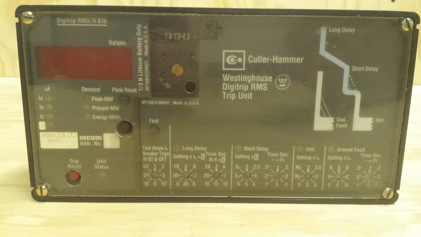 Cutler-Hammer Digitrip 810 RMS SRH86LSIG Trip Unit No Rating Plug | eBay