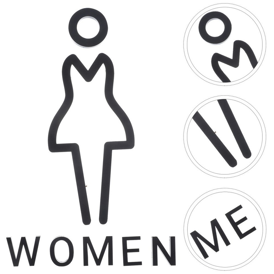 Outdoor Bathroom Door Sign Acrylic Toilet Identification Plate Acrylic ...