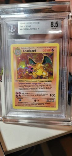 1999 Pokemon Base Set 1st Edition Thick Stamp Charizard Holo Shadowless ...