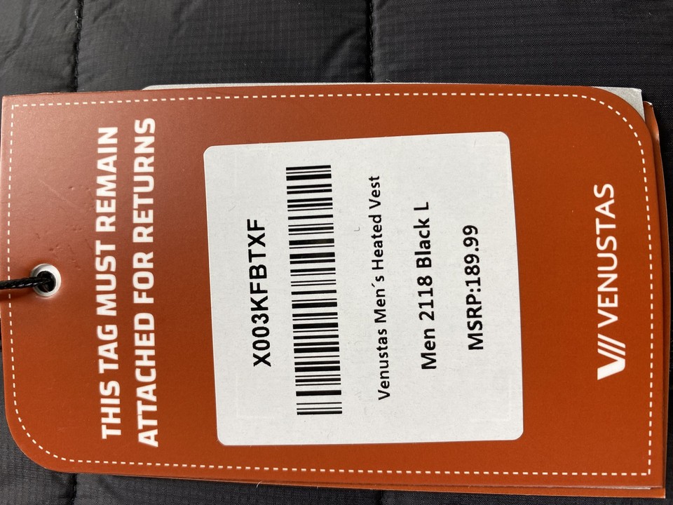 Venustas Mens Heated Vest 7.4V (Up To 20 Heating Hours) Size L Black | eBay