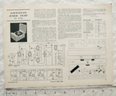 1951 Circuit diagram & Tech Data Portogram Record Player, Junior Eight ...