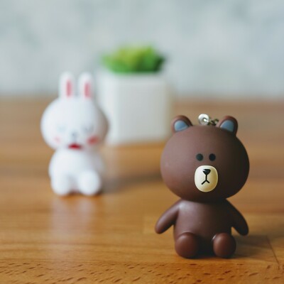 LINE Friends Keychain (Brown or White/Cony) | eBay