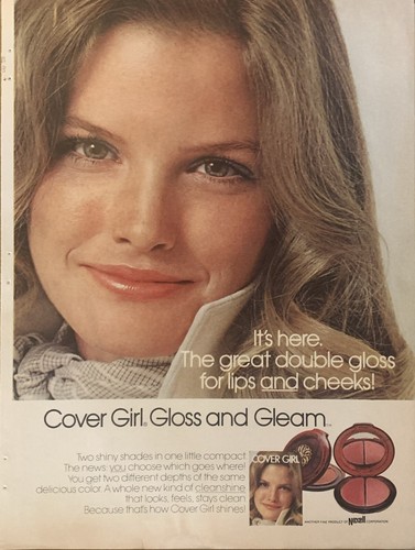 1972 Cover Girl Gloss & Gleam Compact PRINT AD Makeup Cosmetics Blush ...