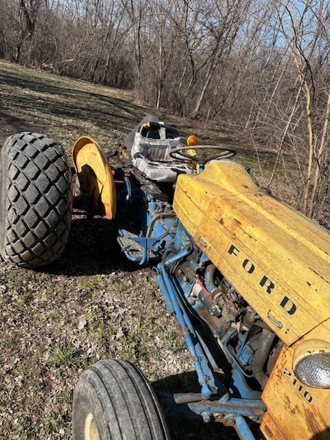 FORD 2110 LCG TRACTOR, 4 SPEED, GAS w/LANDPRIDE 72 IN MOWER AND GRADER ...