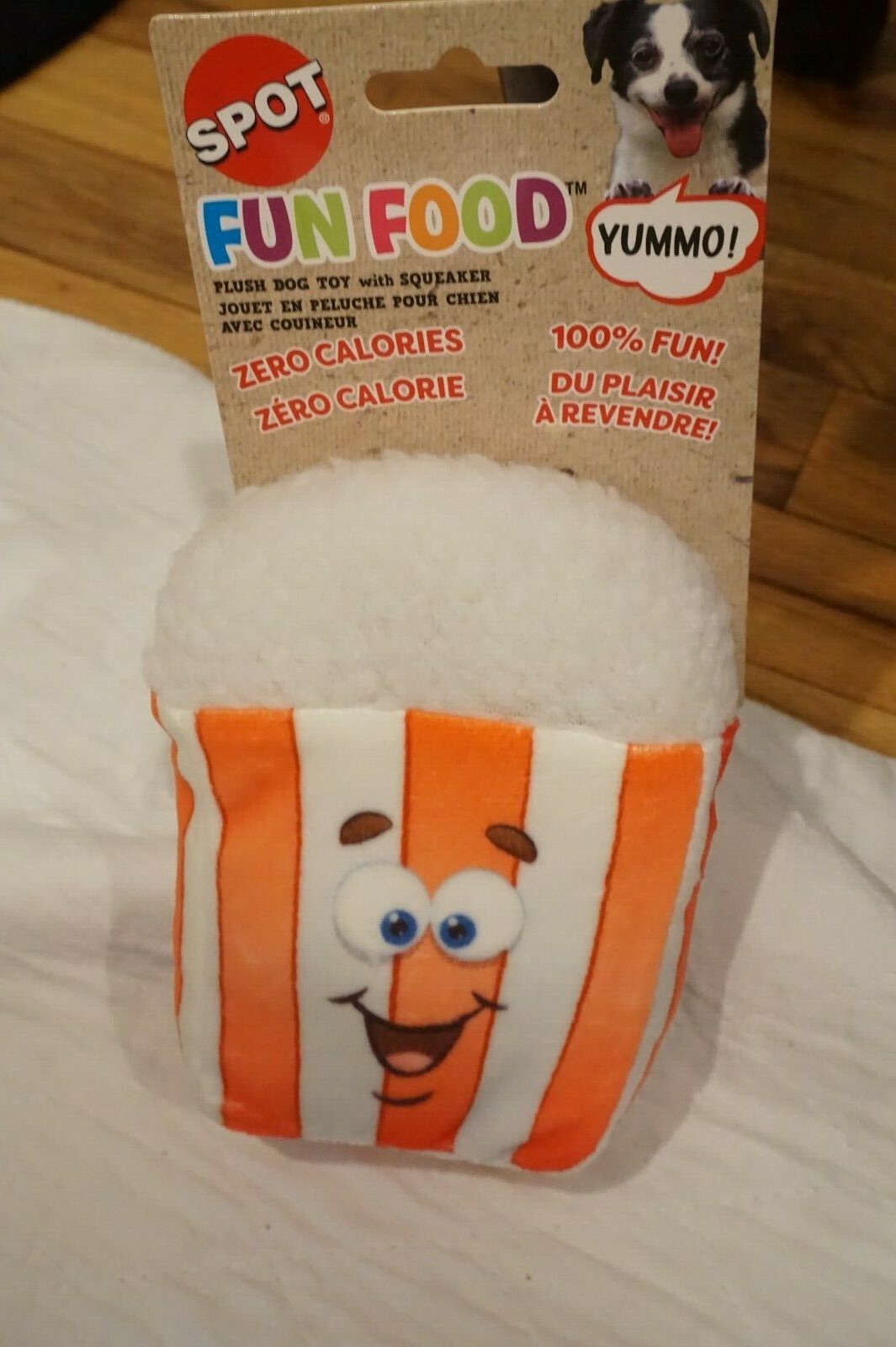 NWT SPOT DOG TOY PLUSH POPCORN WITH SQUEAKER | eBay