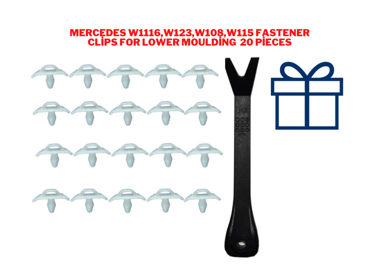 Mercedes W1116,W123,W108,W115 Fastener Clips for Lower Moulding 20 ...