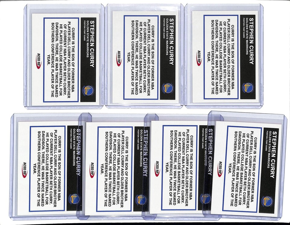 (7) Lot 2009-10 Custom Card Stephen Curry Retro Fleer Border Rookie RC ...