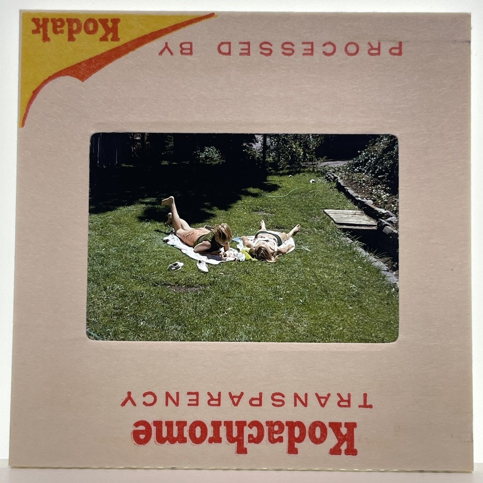 Vintage 60s 35mm Slide Kids Sunbathing Sun Tanning In The Yard #1 | eBay