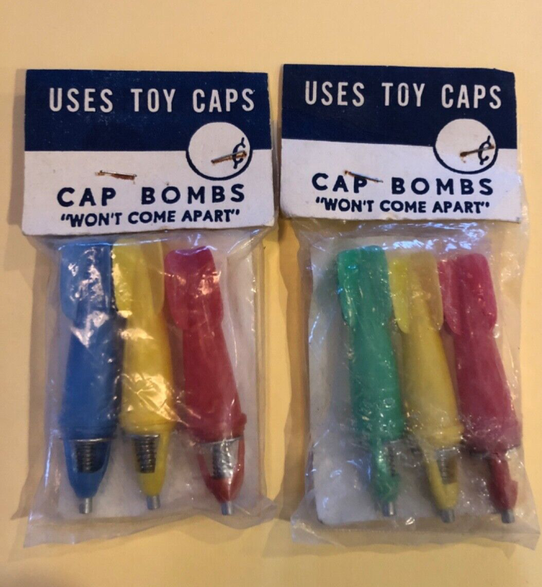 CAP BOMBS 2 PACKS OF 3 SIX TOTAL RANDOM COLORS VINTAGE TOY CAPS | eBay