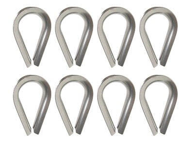 1/4" Stainless Steel Wire Rope Thimble for Cable Rail Eye Rigging - 8 ...