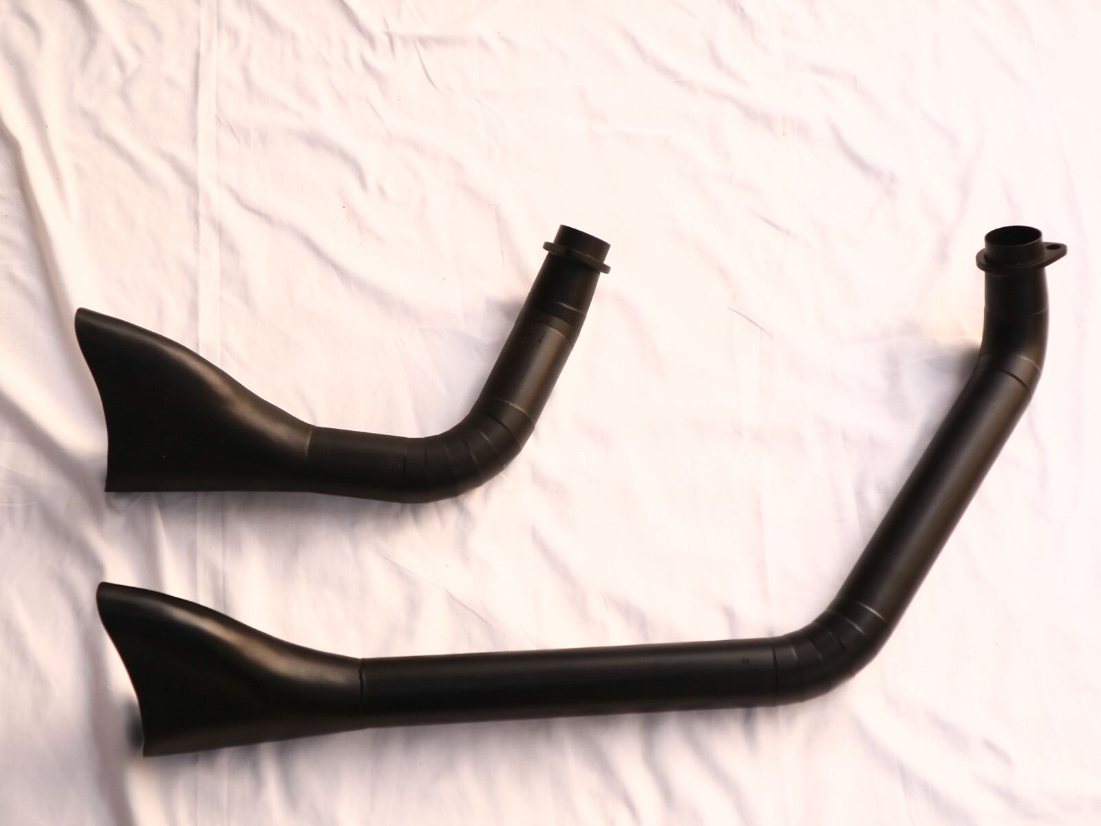 2 into 2 Fishtail Pipes Exhaust for Harley Shovelhead FXE | eBay