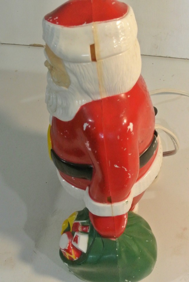 Vintage Hard Plastic Paramount Light Up Santa Claus Toy Sack Christmas ...