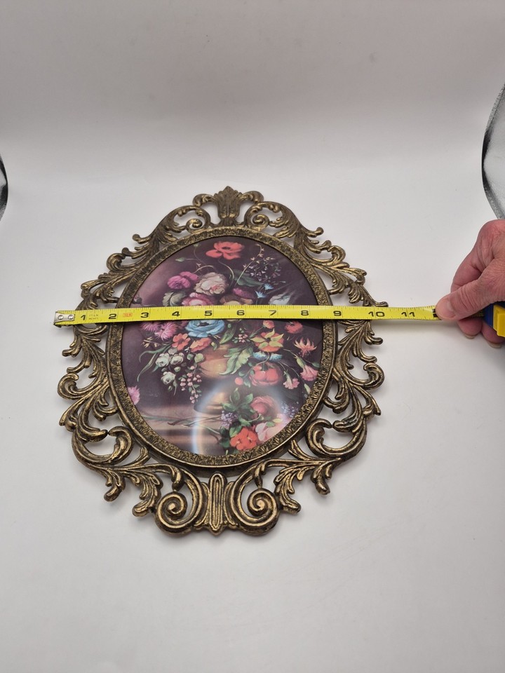 Vintage Ornate Oval Wall Frame Gold Rococo Scroll Still Floral Still ...