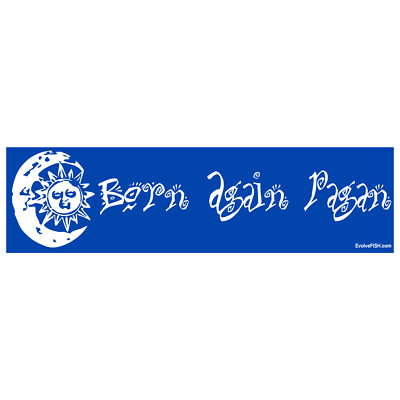 Born Again Pagan Blue Bumper Sticker - [11'' x 3''] | eBay