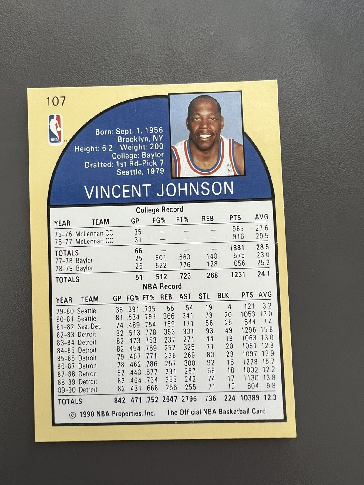 1990-91 Vinnie Johnson NBA Hoops Basketball #107 Detroit Pistons | eBay