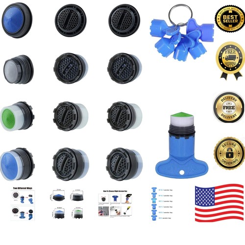 12 Pc Cache Faucet Aerator Set with Removal Key Tool for Easy DIY ...