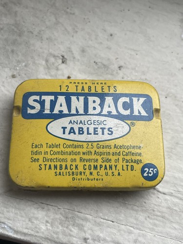 Vintage Tin Stanback Analgesic Tablets Medicine Salisbury North ...