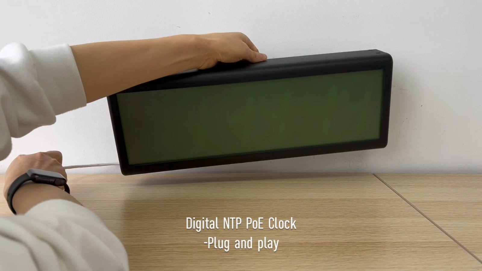 4" 6 Digit NTP PoE Clock, Green LED Time Display, Automatic DST Reset ...