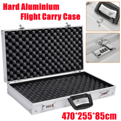 47*25cm Aluminium Pistol Gun Carry Case Storage Flight Tool Secure Box ...