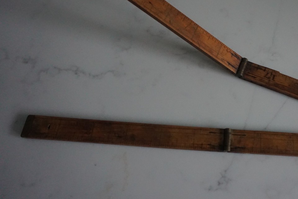 Vintage 24inch wooden folding carpenter's ruler | eBay