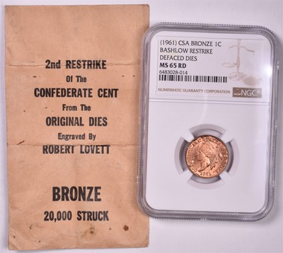 (1961 CSA Bronze Bashlow Restrike Defaced Dies - NGC MS65 RD | eBay