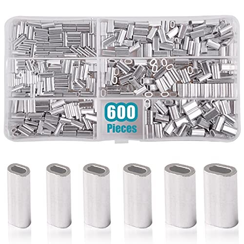 Fishing Crimp Sleeves Kit, 600pcs Single Barrel Crimp Sleeves ...