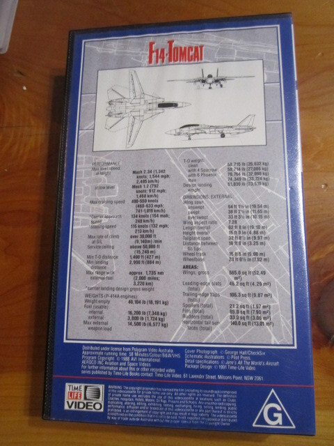 VHS GREAT FIGHTING JETS F14-TOMCAT TIME LIFE VHS *** GREAT ***MUST SEE ...