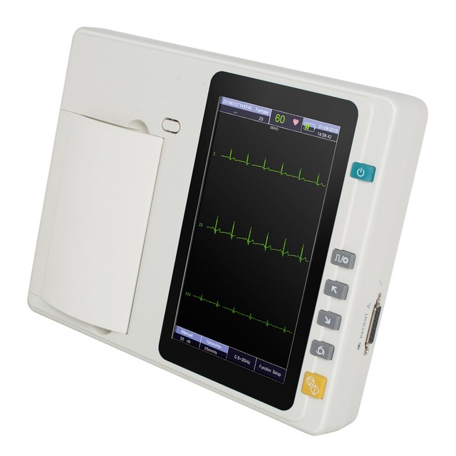 Portable Color 12 Lead Electrocardiograph ECG/EKG Touch Screen Brand ...