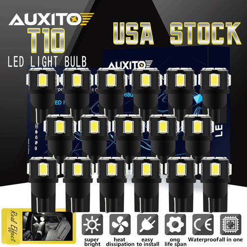 20X EOE T10 Car White LED Light Side Wedge Bulb W5W 194 168 2825 501 ...