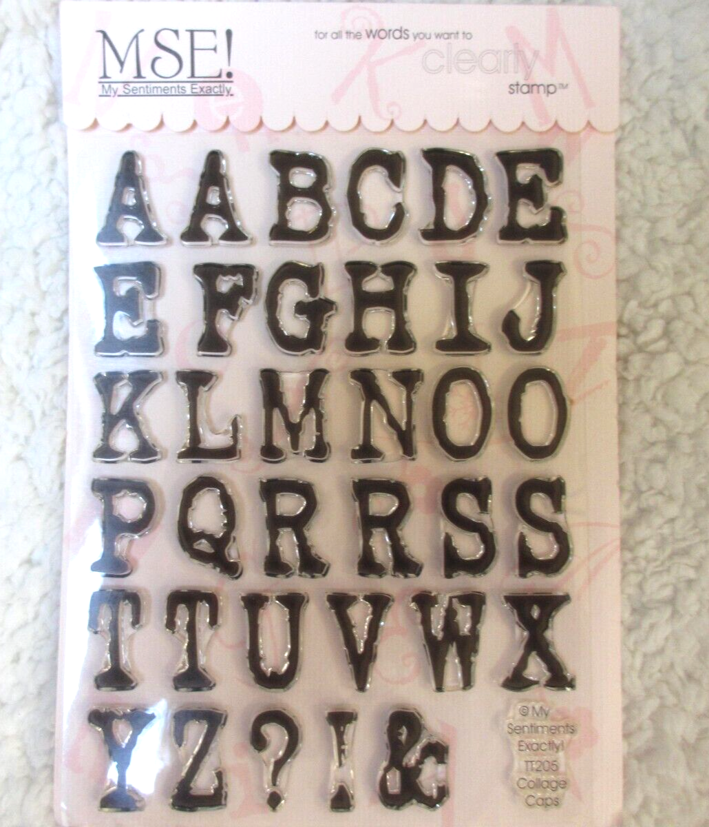 MSE My Sentiments Exactly Clear Stamps Collage Caps TT205 Bold Alphabet ...