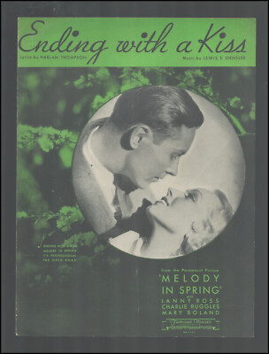 MELODY IN SPRING 1934 Ending With A Kiss LANNY ROSS Movie Vintage Sheet ...