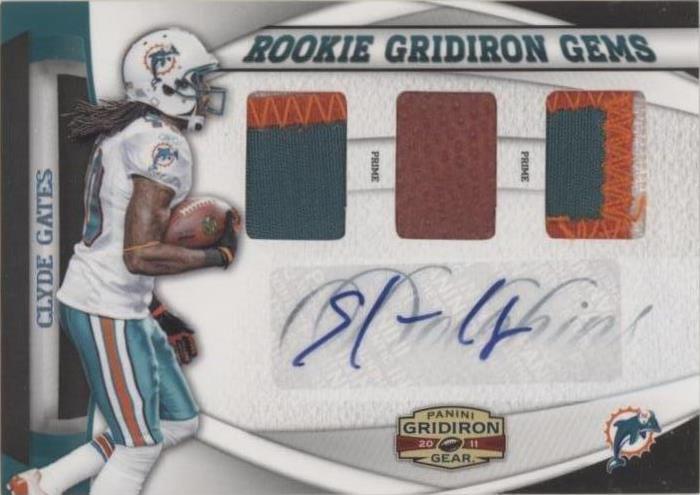 2011 Panini Gridiron Gear - Rookie Gridiron Gems Clyde Gates #28 Trio ...