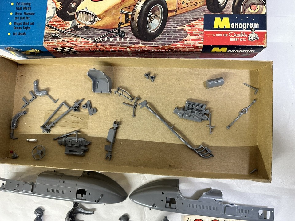 Vintage Monogram Indianapolis Racer 1958 Model Kit PC12 98 & Kurtis ...