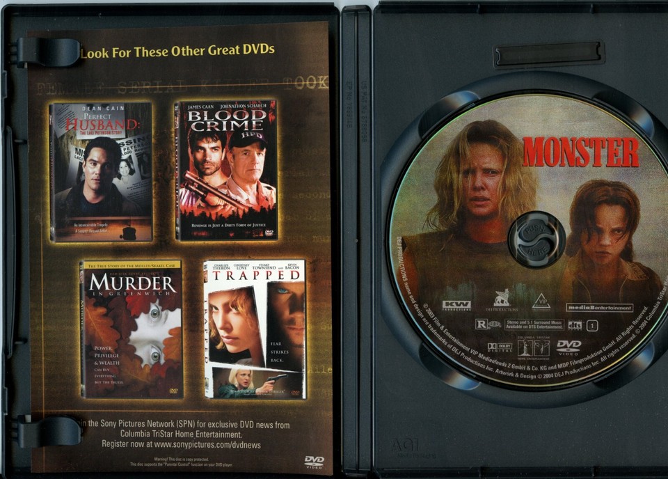 Monster (DVD, 2004) Charlize Theron, Christina Ricci, Bruce Dern ...