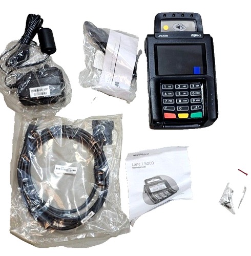 Neuf INGENICO LANE 5000 V3 Paiement Terminal W/ PSU ,Stylet,Câble ...
