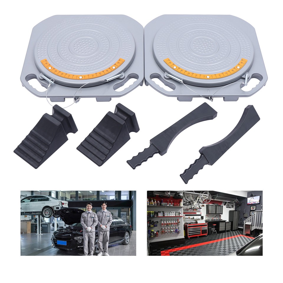 2x Car Wheel Turntable Truck Front End Wheel Alignment Turn Plates Tool ...