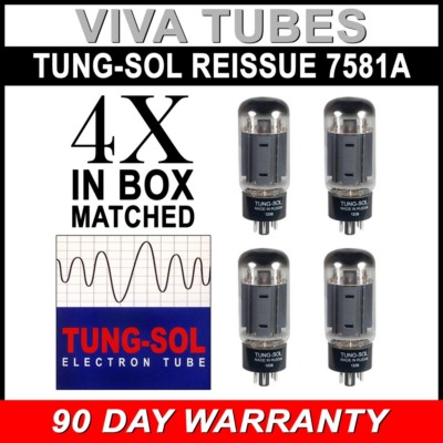 Brand New Tung-Sol Reissue 7581A KT66 Current Matched Quad (4) Vacuum ...