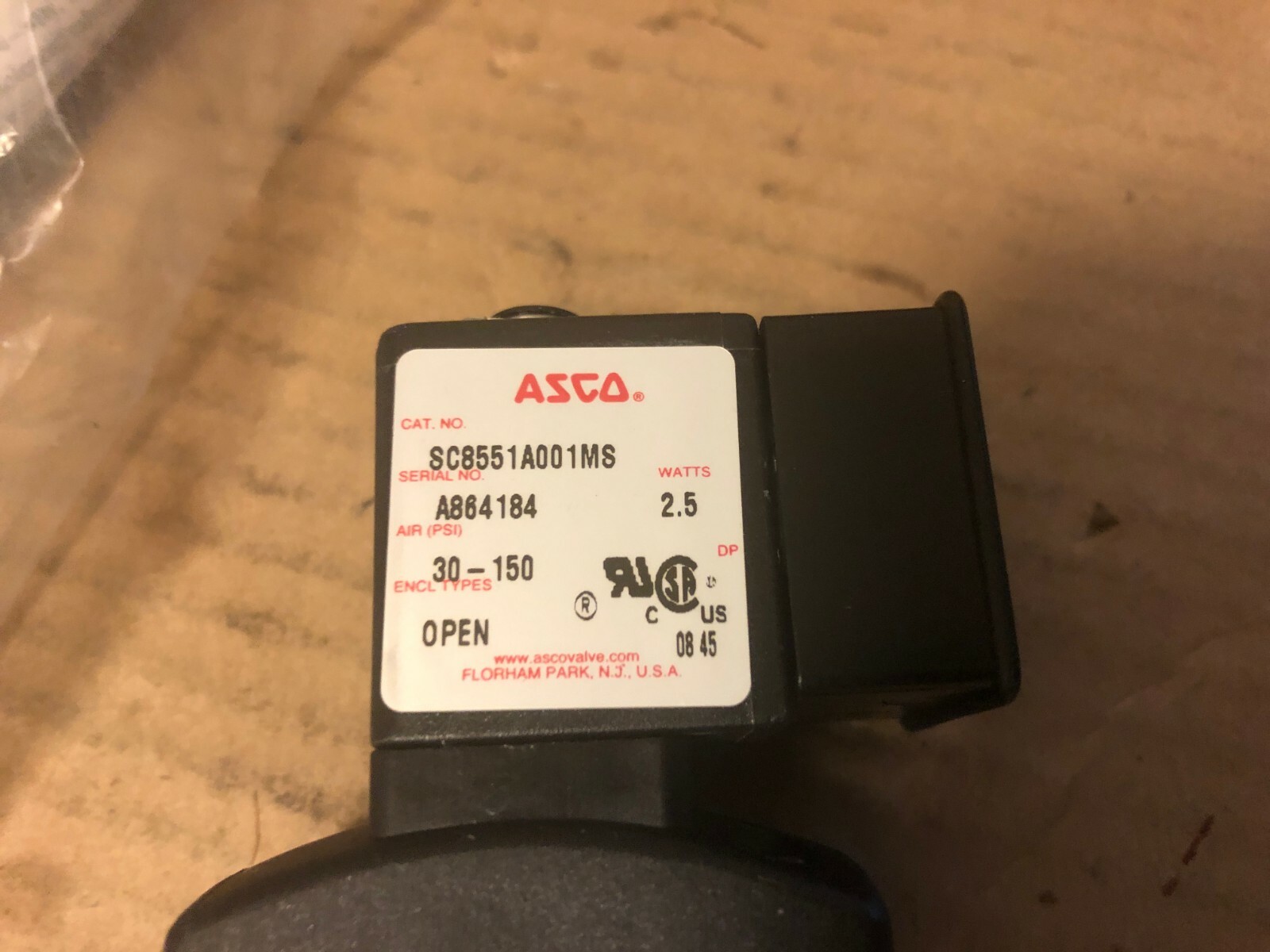 ASCO, Solenoid Valve, SC8551A001MS | eBay