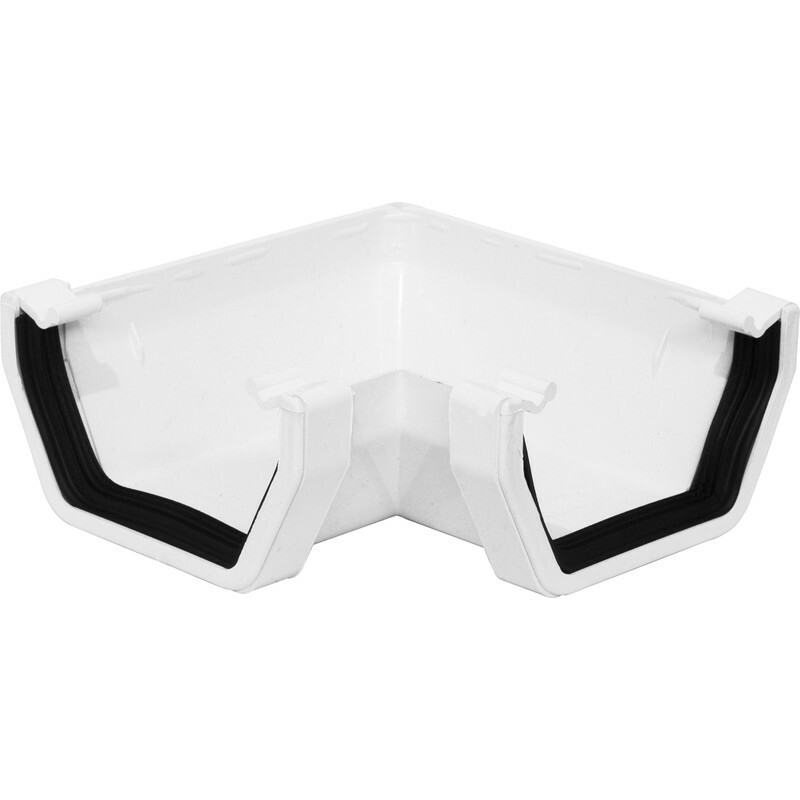 White Square Line 112mm Plastic UPVC Guttering 68mm Downpipes Rainwater ...