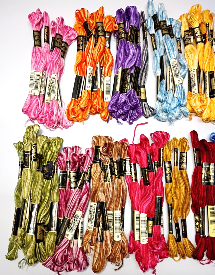 DMC Lot Of 100+ Skeins Variegated Embroidery Floss/Thread (Vintage ...