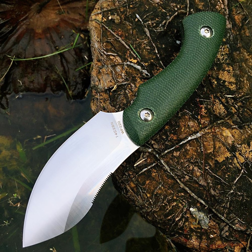 WF220 EDC Fixed Blade Knife 14C28N Blade Steel Micarta Handle with ...