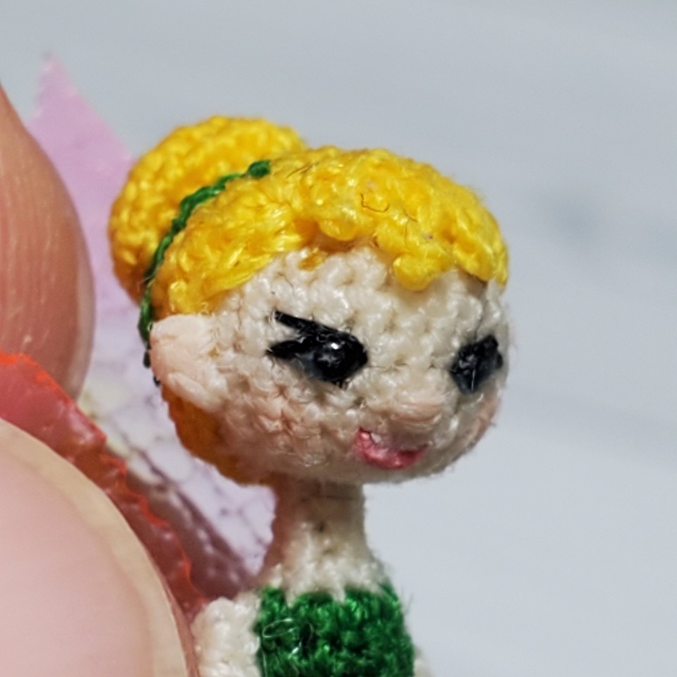 Tiny Tinker Bell Fairy. Crocheted doll Miniature. Micro Disney. Microtoysby | eBay