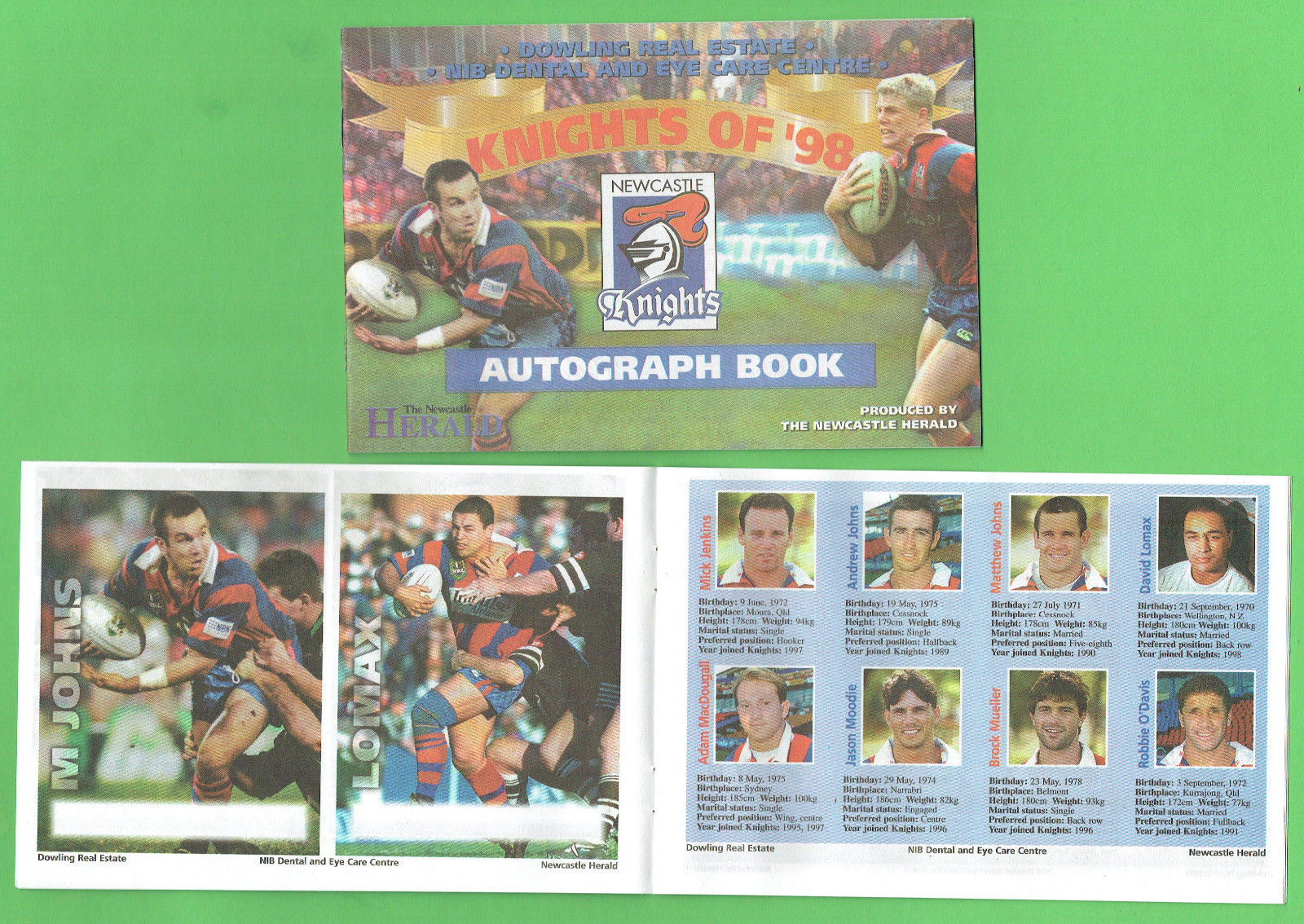 #D318. 1998 NEWCASTLE KNIGHTS RUGBY LEAGUE AUTOGRAPH BOOK | eBay