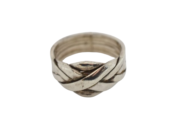 6 Band Interlocking Puzzle Ring 925 Sterling Silver Sizes 5, 6, 6.5, 7 ...