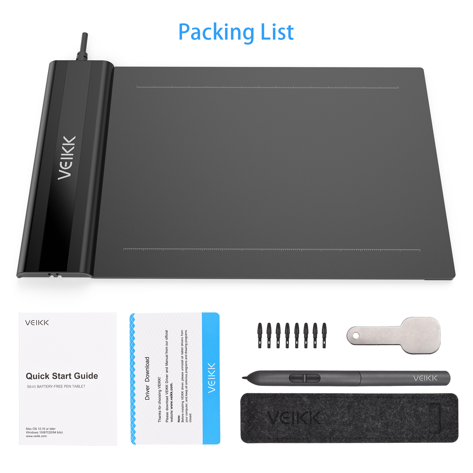 VEIKK S640 Graphics Drawing 6 x 4 Inch Active Area 8192 Levels N9P6 | eBay