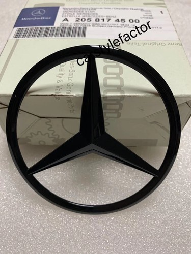 Gloss Black Rear Boot Star Badge For Mercedes C Class W205 Saloon ...