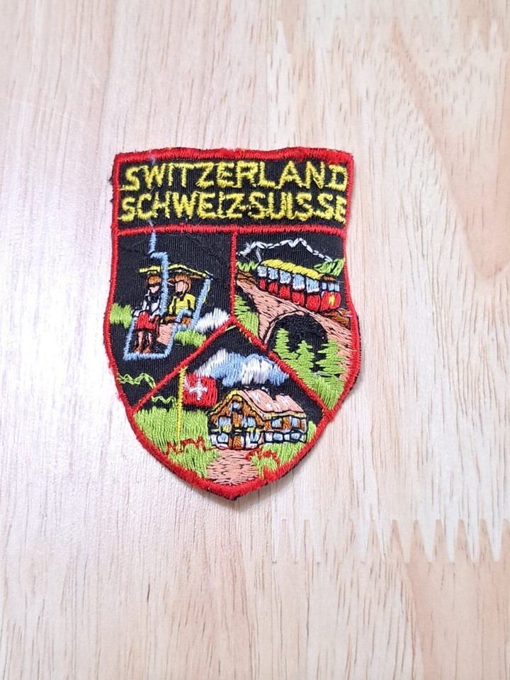SWISS VTG PATCHES ALPS SKI SKIING CLIMBING RESORT TRAVEL MOUNTAIN BADGE ...