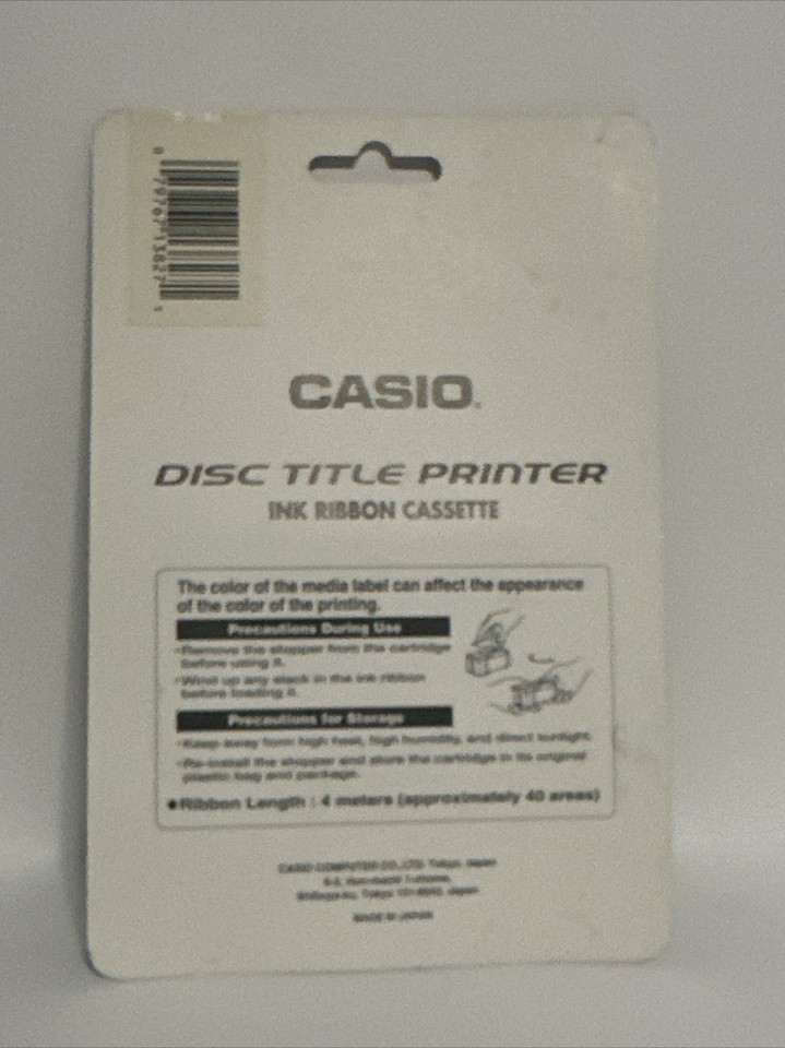 Genuine Casio Disc Title Printer Ink Ribbon Cassette Cartridge Silver ...