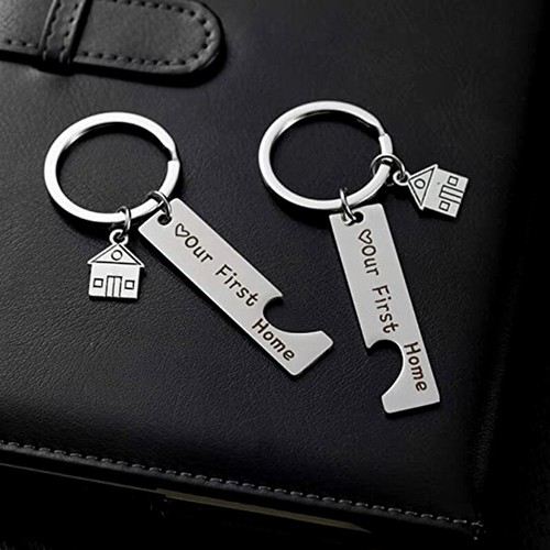 2Pcs 2021 Our First Home Keychain Letter Keyring For Couples ...